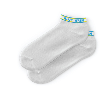 Blue Wren Netball Club Ankle Sock - White